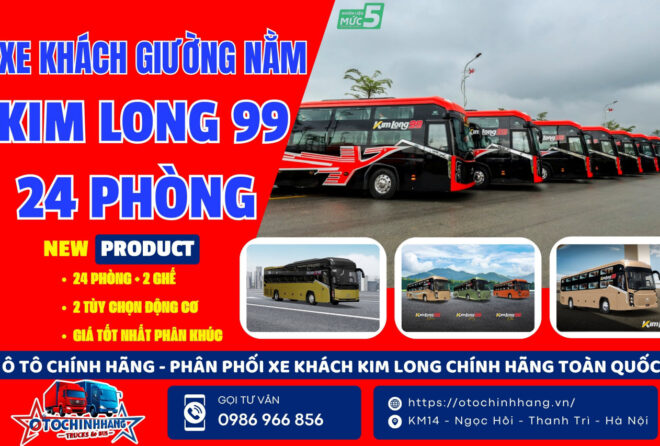 Xe khách giường nằm Kim Long 99 24 Phòng + 2 Ghế - Sẵn xe giao ngay